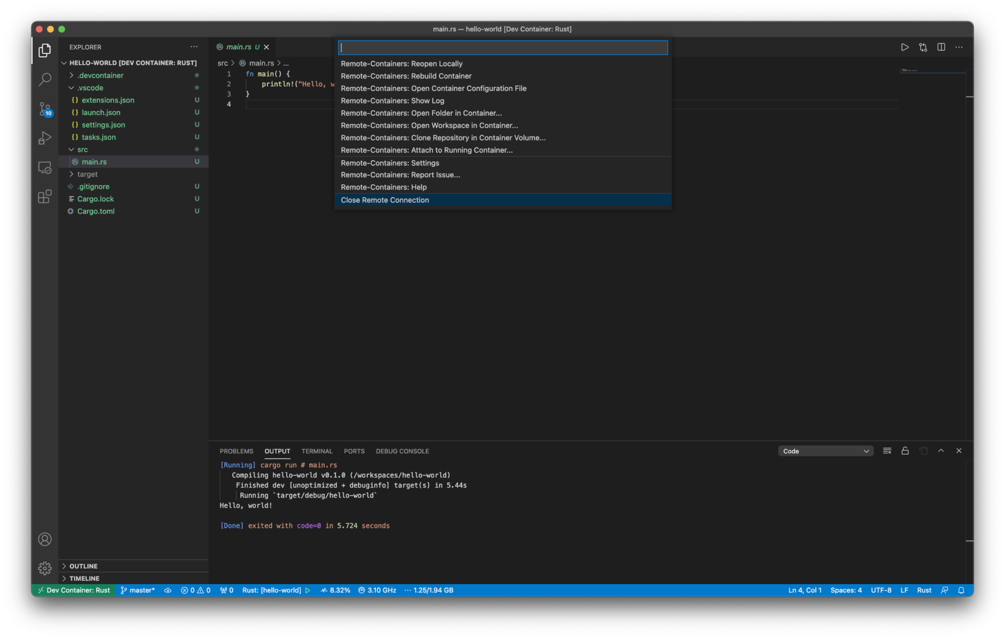 Working with Rust in VSCode’s devcontainer – Page 5 – Louis T. Getterman IV
